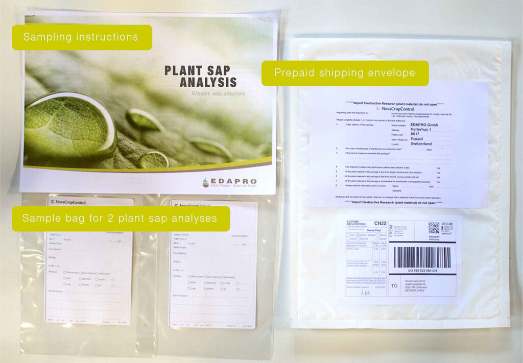 EDAPRO – targeted and efficient fertilisation per Leaf Sap Analysis Kit