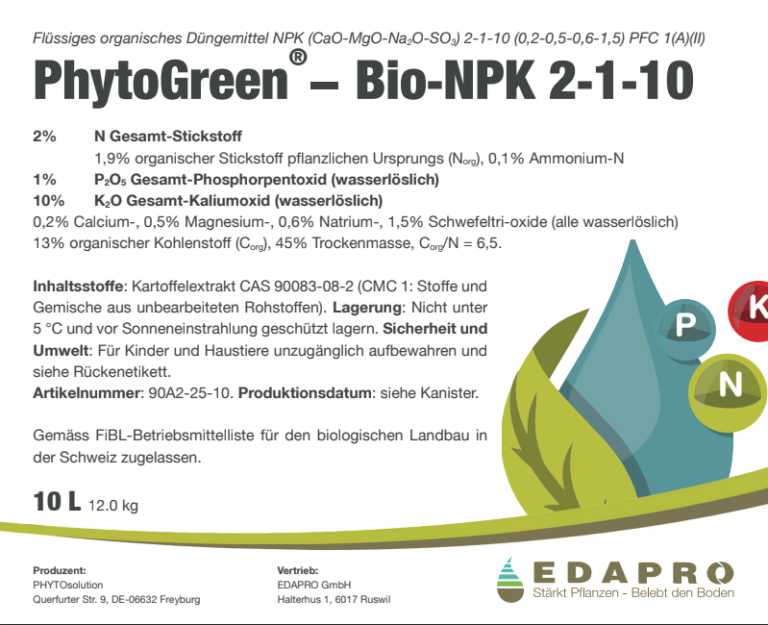 PhytoGreen®- Bio-NPK Blattdünger für eine schnelle Aufnahme – EDAPRO ...